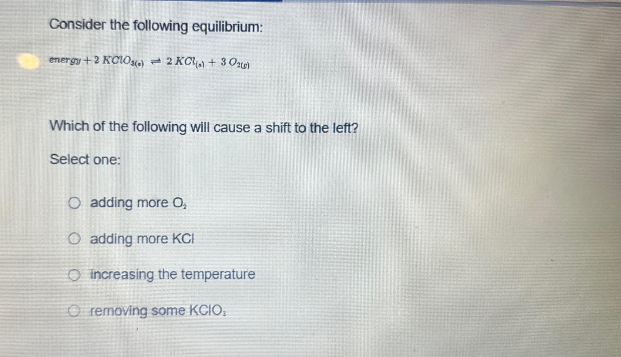 Solved Consider the following equilibrium: ﻿energy | Chegg.com