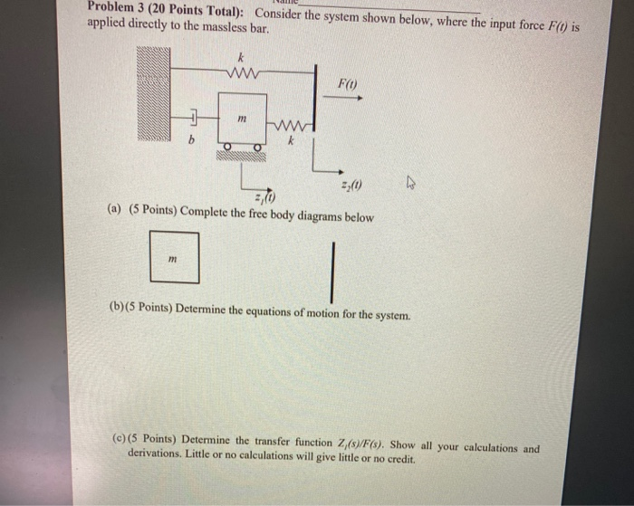 Solved Problem 3 (20 Points Total): Consider the system | Chegg.com