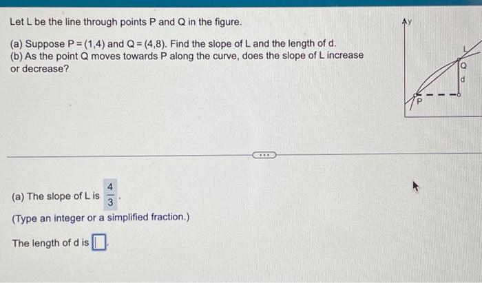 Solved Let L be the line through points P and Q in the | Chegg.com