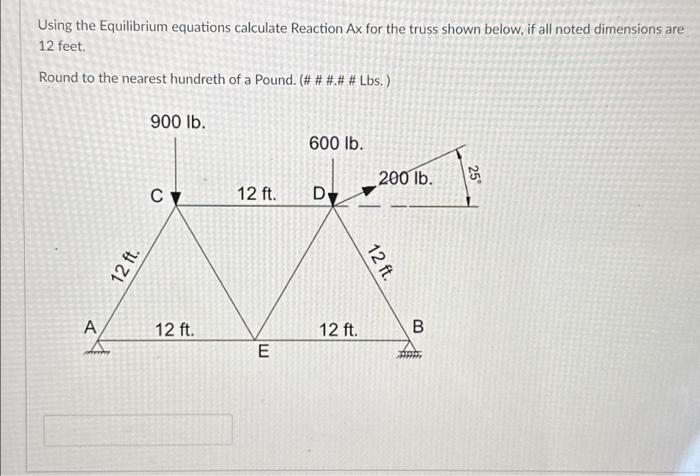 Solved Using the Equilibrium equations calculate Reaction Ax | Chegg.com