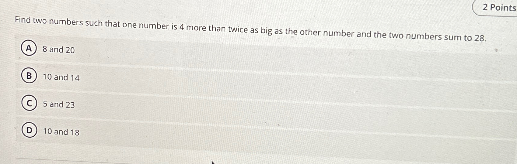 Solved 2 ﻿PointsFind two numbers such that one number is 4 | Chegg.com