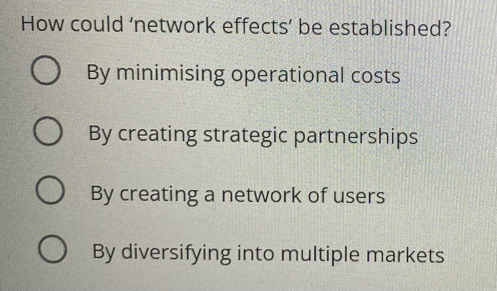 Solved How could 'network effects' be established?By | Chegg.com
