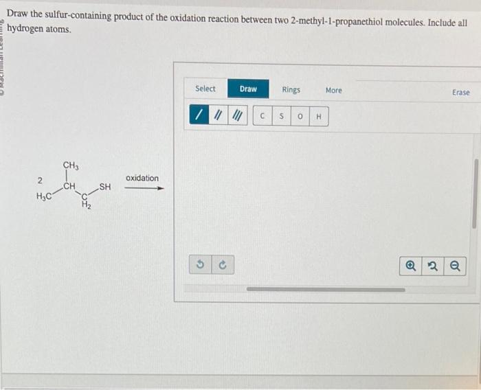 Solved Draw the sulfur-containing product of the oxidation | Chegg.com