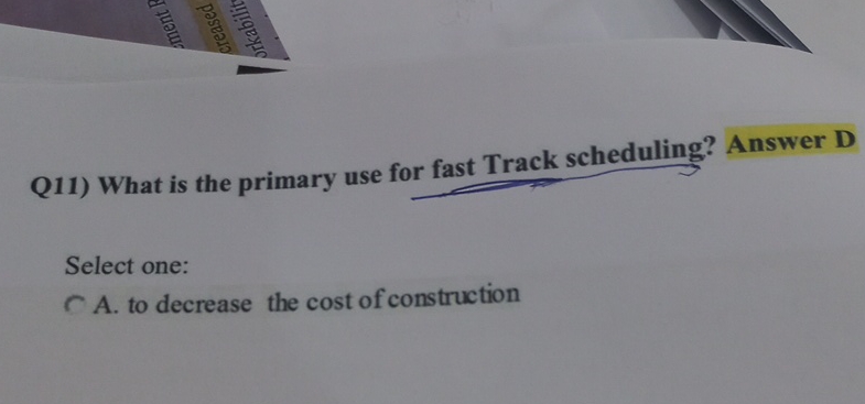 Solved Q11) ﻿What is the primary use for fast Track | Chegg.com