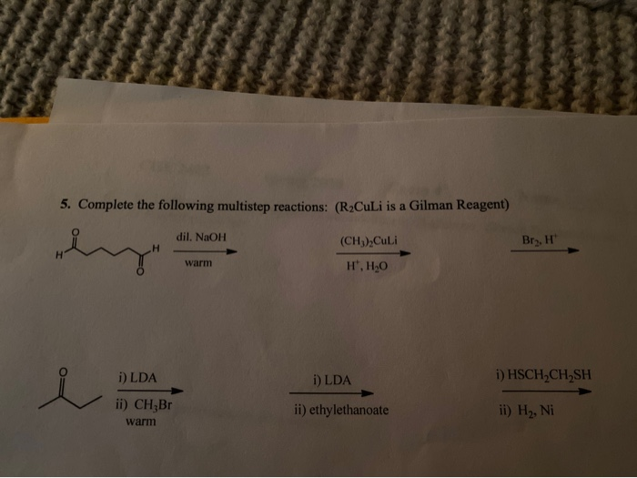 Solved 5. Complete the following multistep reactions: | Chegg.com