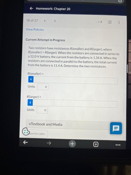 Solved 18 of 27 View Policies Homework: Chapter 20 | Chegg.com