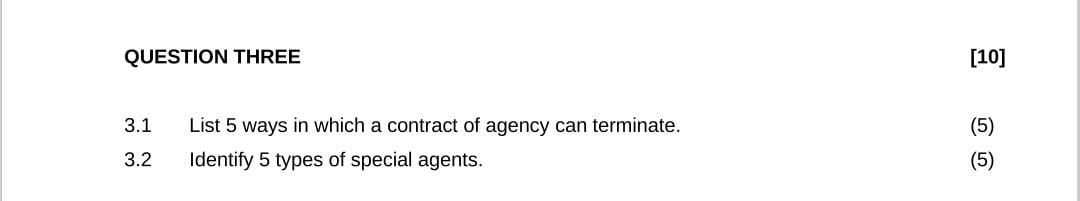 Solved QUESTION THREE3.1 ﻿List 5 ﻿ways in which a contract | Chegg.com