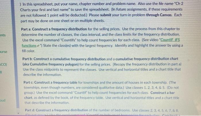 (in)I In this spreadsheet, put your name, chapter | Chegg.com