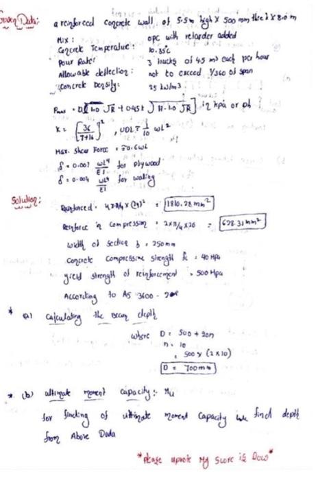 Solved Formwork Design A wall form panel is to be designed | Chegg.com