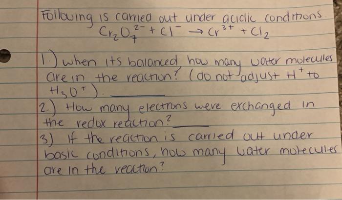 Solved 3+ woher molecules Following is camed out under | Chegg.com