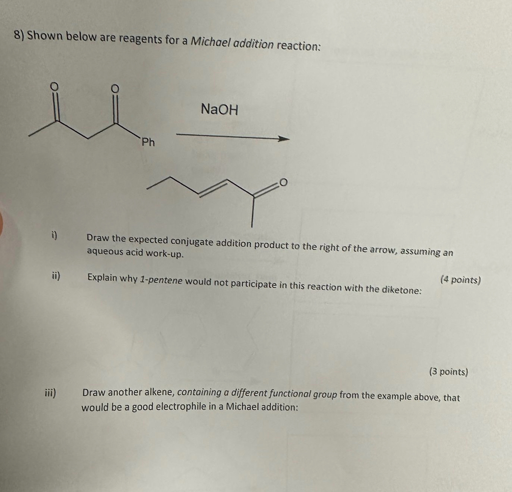 Solved Shown below are reagents for a Michael addition | Chegg.com