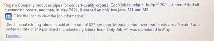 Solved Rogers Company produces pipes for concert-quality | Chegg.com