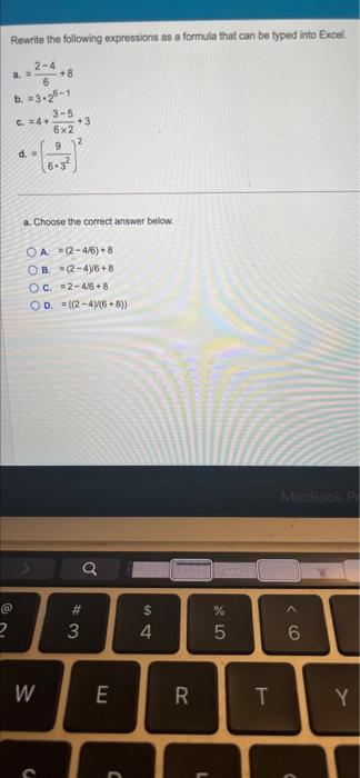 Solved Rewrite the following expressions as a formula that | Chegg.com