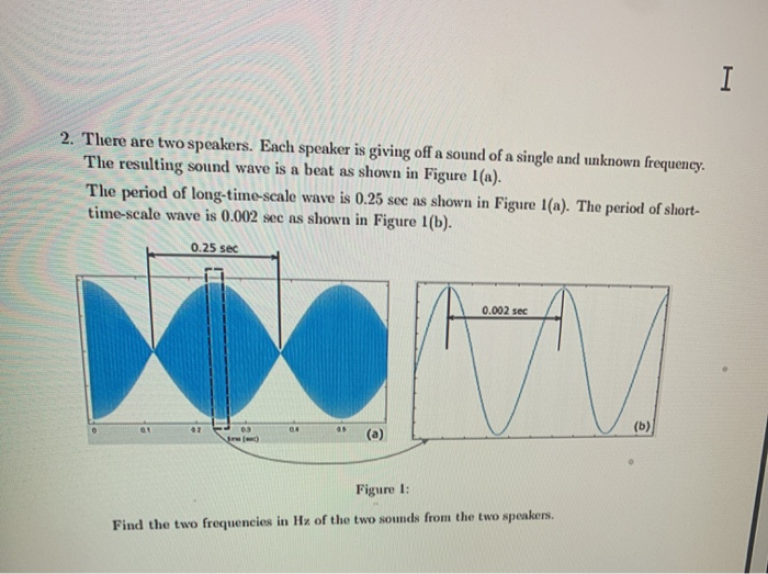 Solved I 2. There are two speakers. Each speaker is giving | Chegg.com