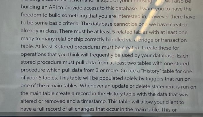 Solved CSI 234 database II programming. How to create and | Chegg.com