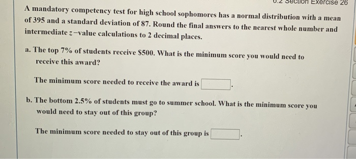 Solved A mandatory competency test for high school | Chegg.com