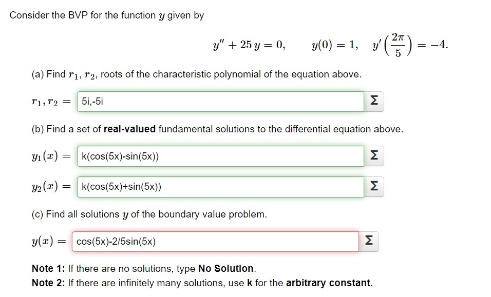 Solved Consider the BVP for the function y ﻿given | Chegg.com