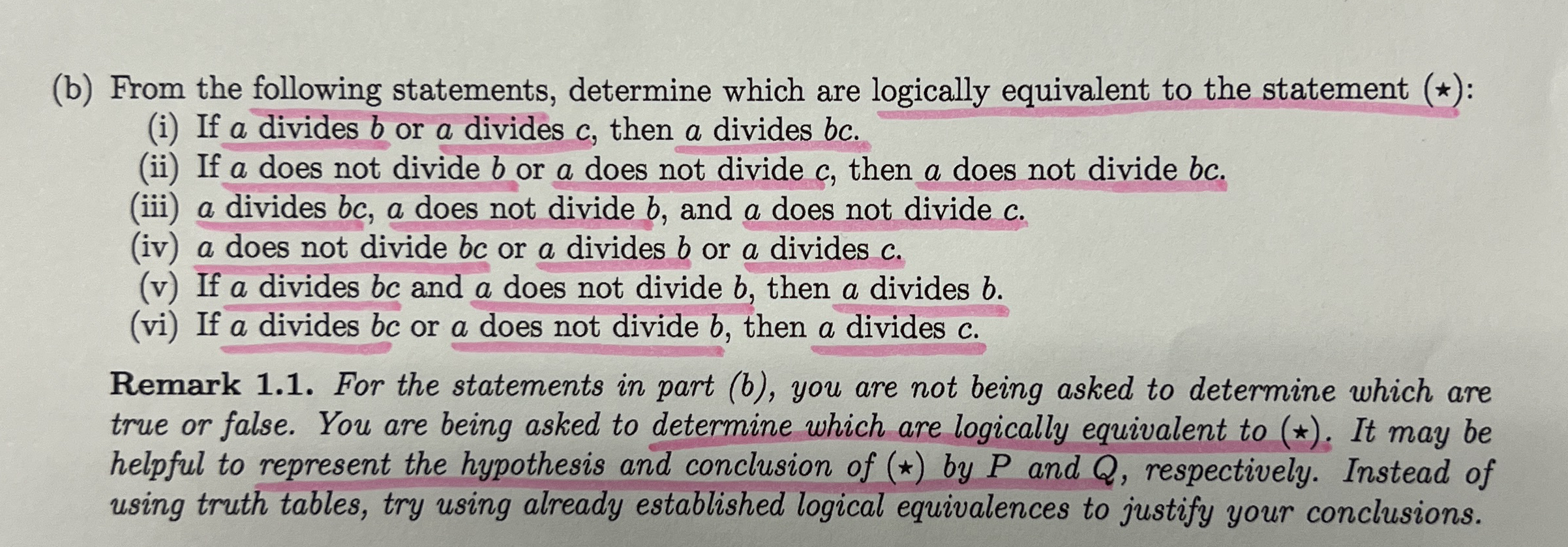 Solved (b) ﻿From the following statements, determine which | Chegg.com