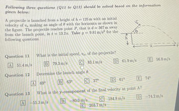 Solved Following three questions (Q11 to Q13) should be | Chegg.com