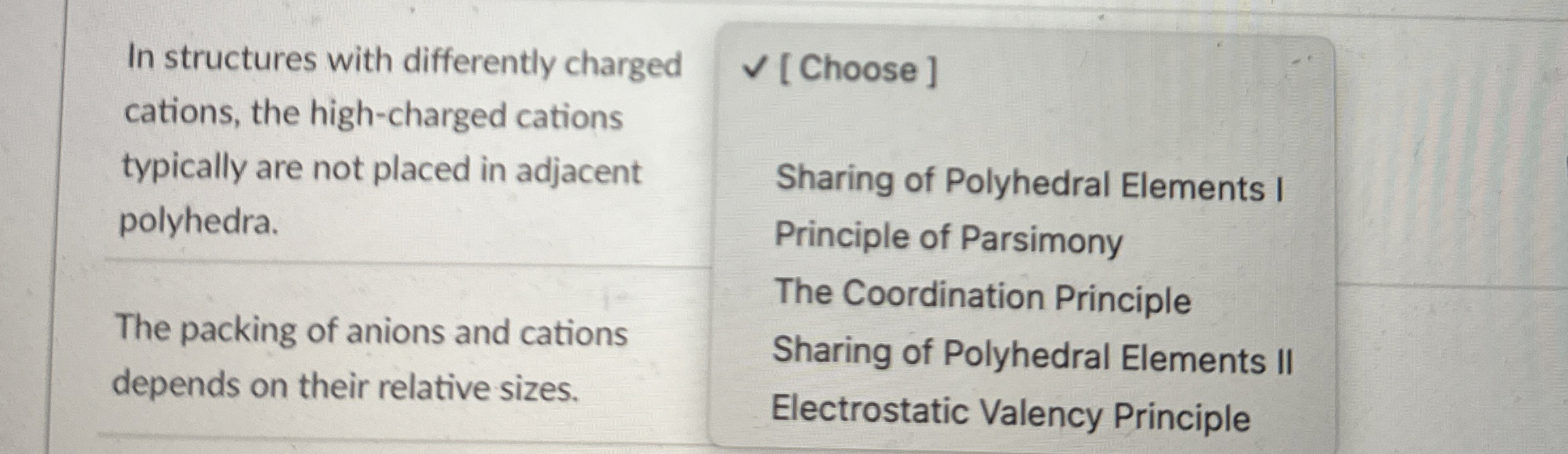 Solved In structures with differently chargedcations, the | Chegg.com