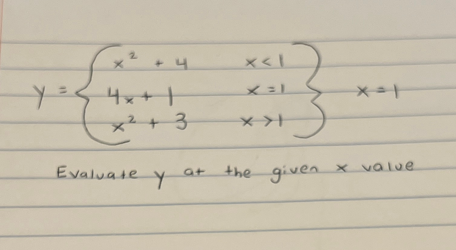 Solved y={[x2+4,x 1]}x=1Evaluate y ﻿at | Chegg.com