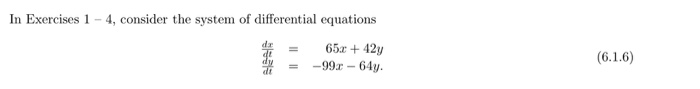 Solved $6.1, Exercise 2. Find the solution to 6.1.6) | Chegg.com