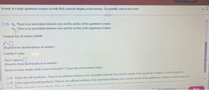 Solved Tenants at a large apartment complex recently fied a | Chegg.com