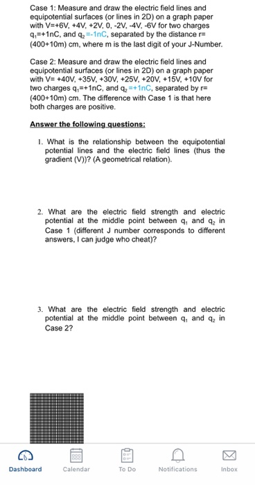 Solved Case 1: Measure and draw the electric field lines and | Chegg.com