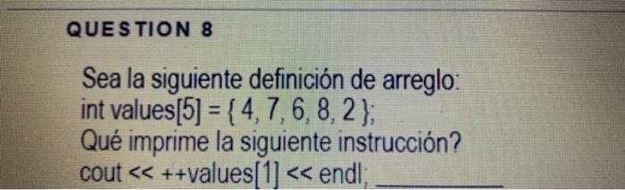 Solved Let the following array definition be: int values | Chegg.com