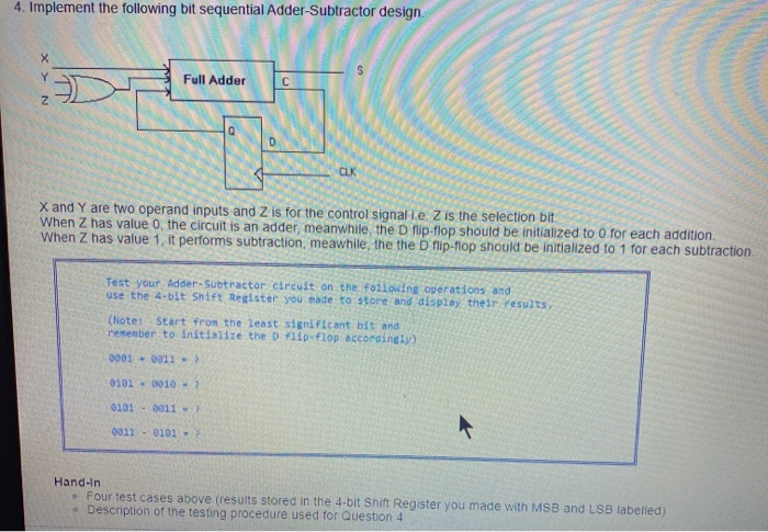 Solved 1. Build a 4-bit right shift register device using | Chegg.com