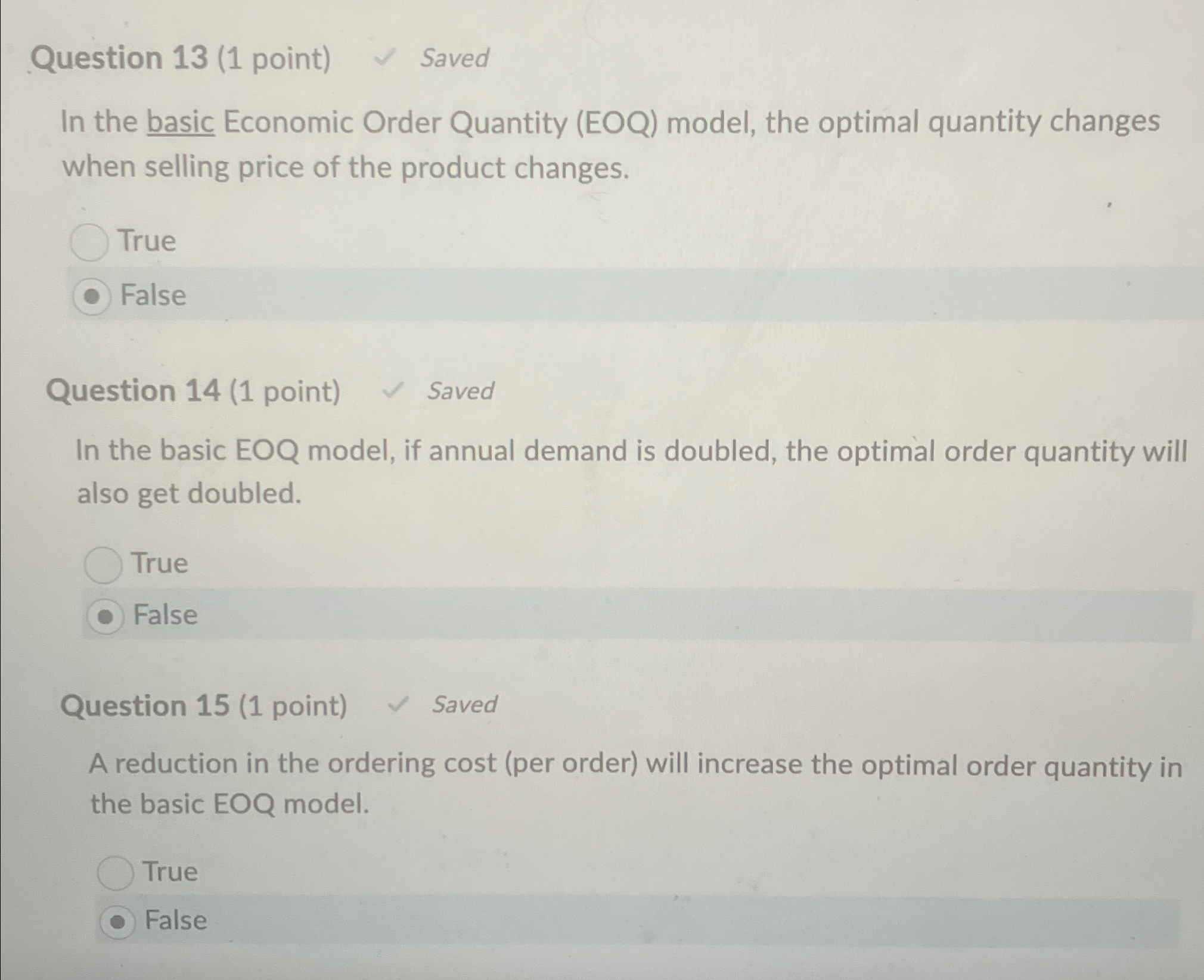 Solved Question 13 (1 ﻿point) ﻿SavedIn the basic Economic | Chegg.com