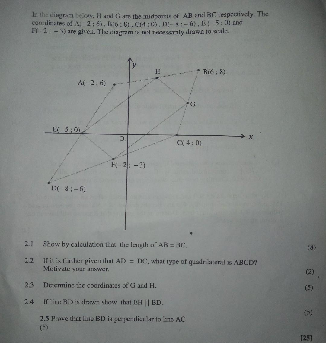 Solved In the diagram below, H and G are the midpoints of AB | Chegg.com