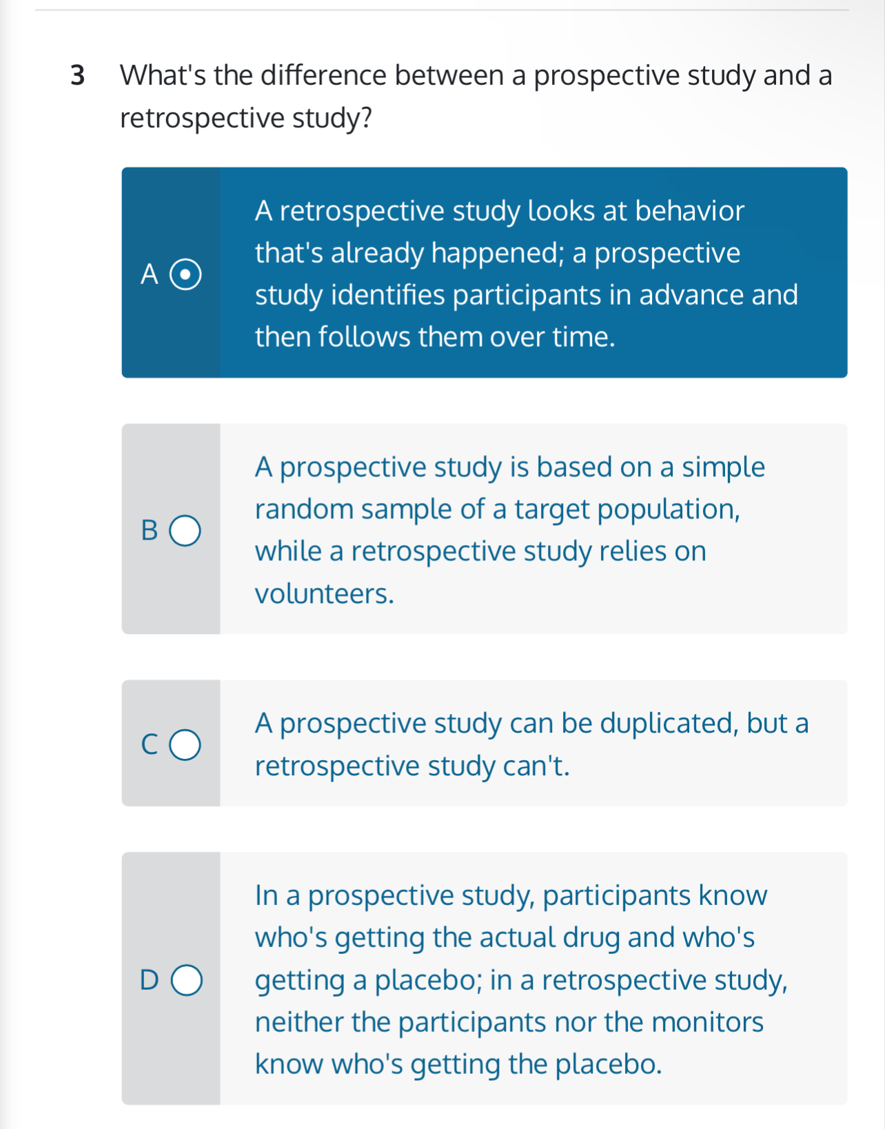 Solved 3 What's the difference between a prospective study | Chegg.com