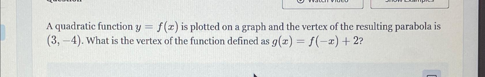 Solved A quadratic function y=f(x) ﻿is plotted on a graph | Chegg.com