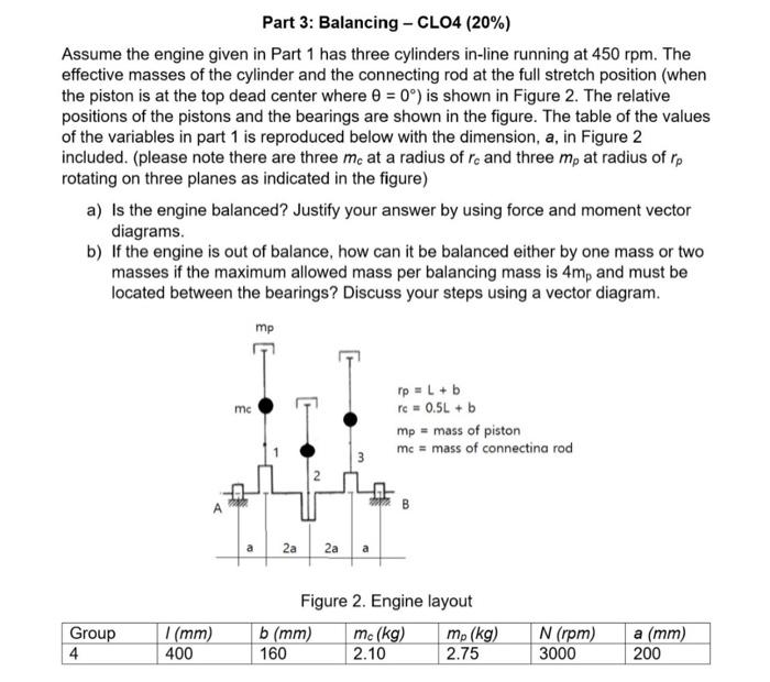 Solved Assume the engine given in Part 1 has three cylinders | Chegg.com