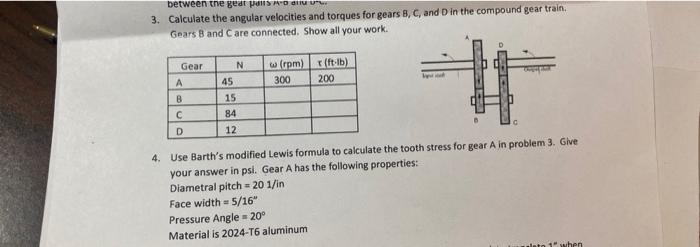 Solved 3. Calculate the angular velocities and torques for | Chegg.com