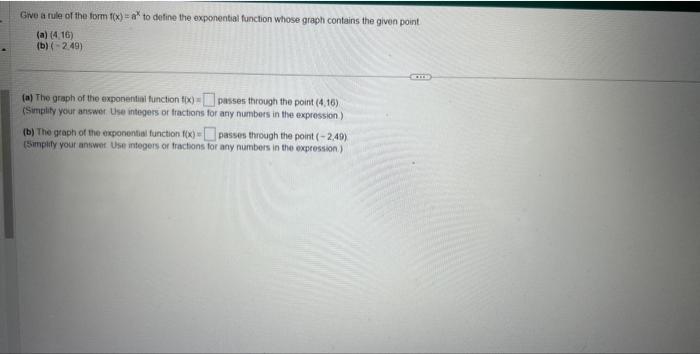 Solved Give a fule of the form f(x)=ax to define the | Chegg.com