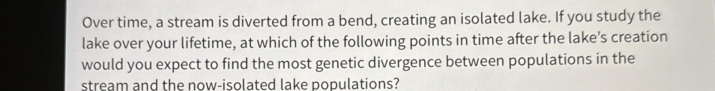 Solved Over time, a stream is diverted from a bend, creating | Chegg.com
