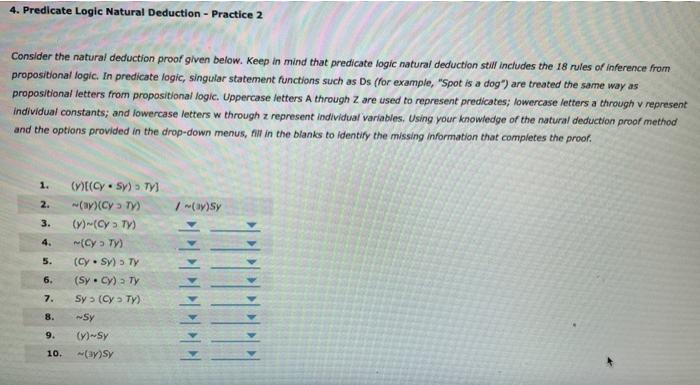 Solved 3. Predicate Logic Natural Deduction - Practice 1 | Chegg.com