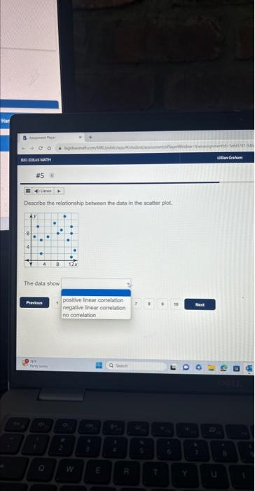 Solved Describe the relationship between the data in the | Chegg.com