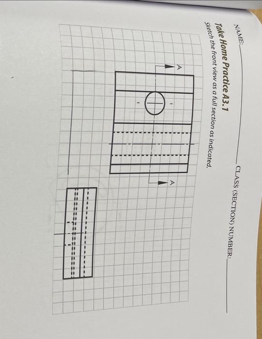 Solved rake Home Practice A3.1 sketch the front view as a | Chegg.com