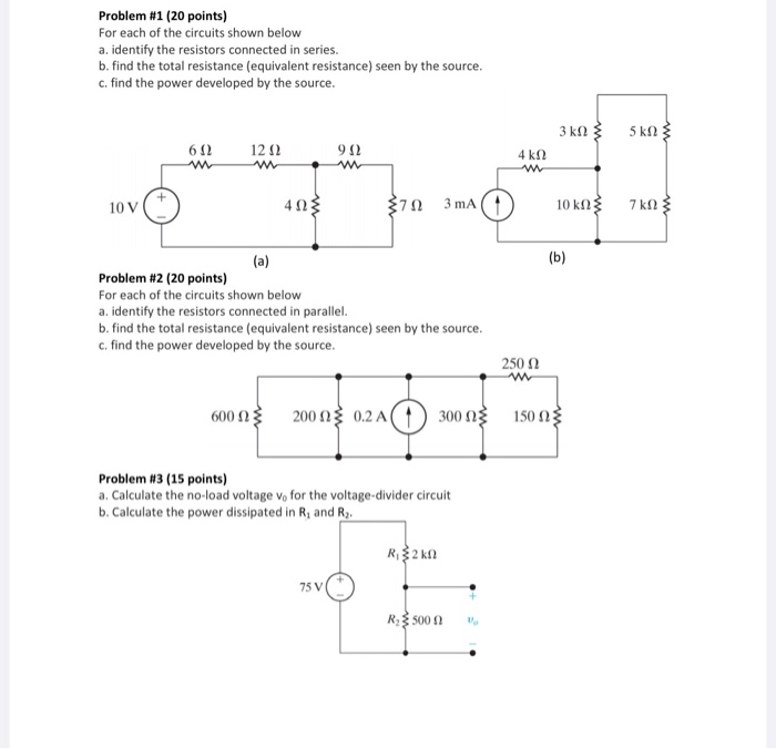 Solved Problem #1 (20 points) For each of the circuits shown | Chegg.com