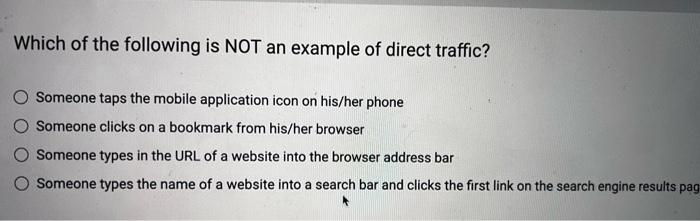Solved Which of the following is NOT an example of direct | Chegg.com