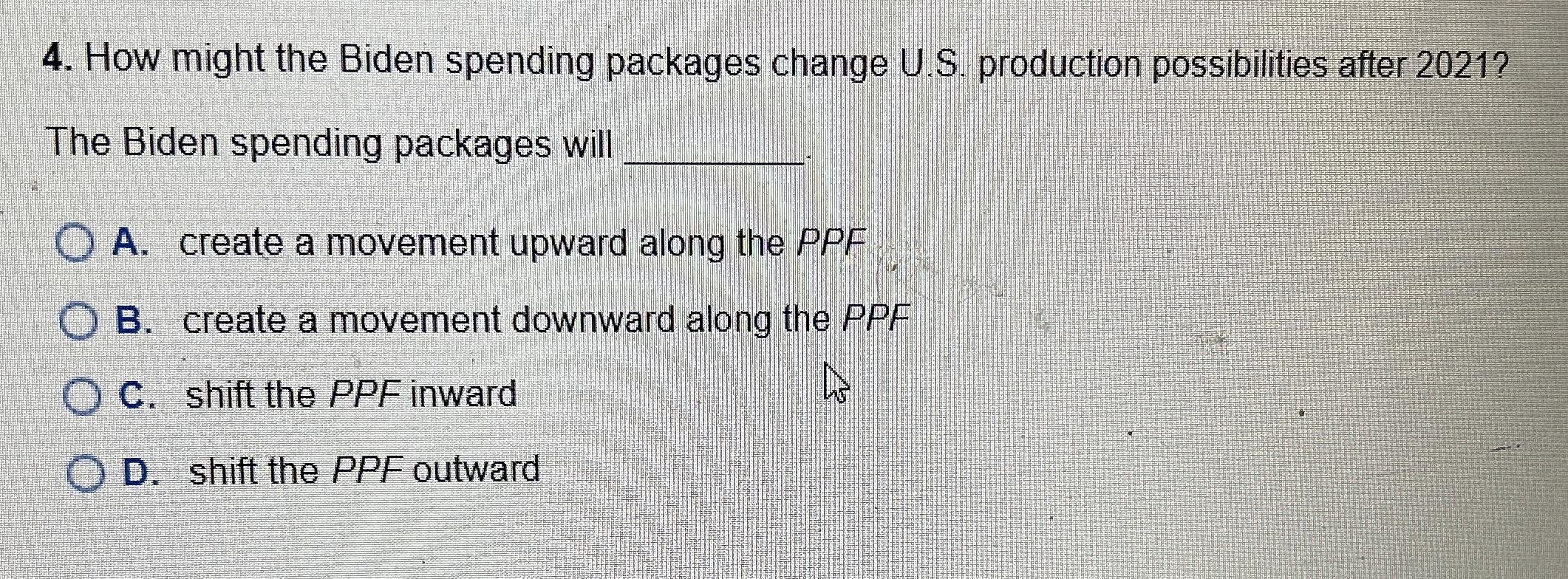 Solved How might the Biden spending packages change U.S. | Chegg.com