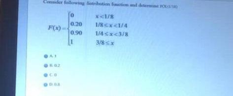 Solved Consider following distribution functions and | Chegg.com
