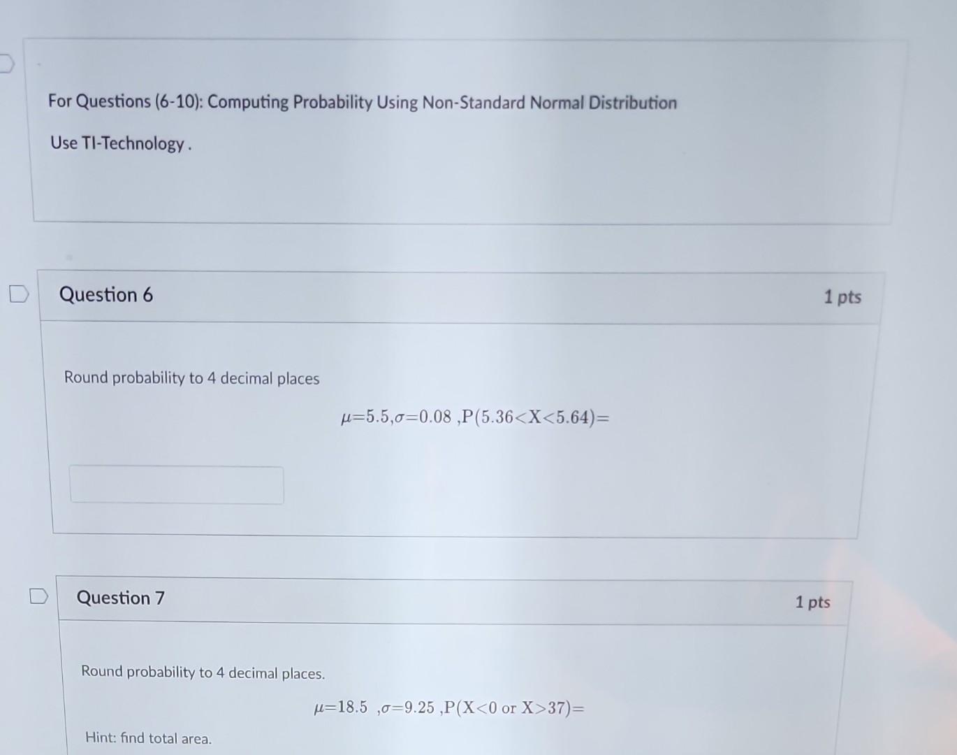 Solved For Questions (6-10): Computing Probability Using | Chegg.com