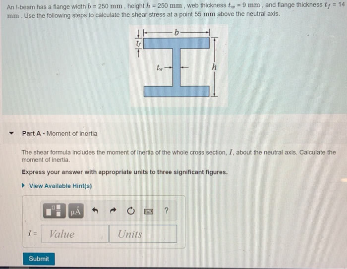 Solved The Shear Formula To calculate the shear stress at a | Chegg.com