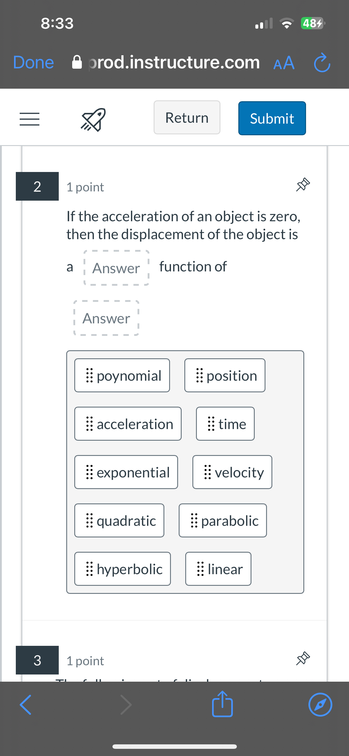 Solved 8:33484Donesrod.instructure.comAA21 ﻿pointIf the | Chegg.com