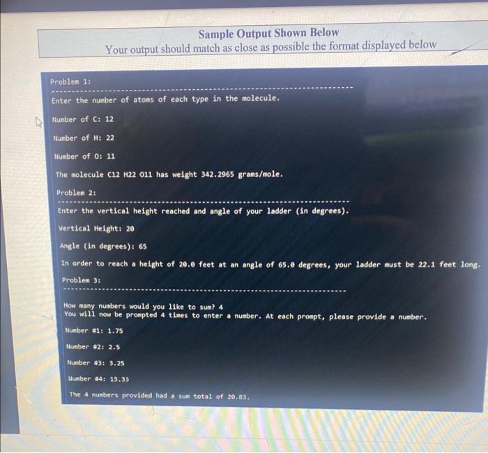Solved Purpose Coding Exercise Designed To Reinforce Basic 1707