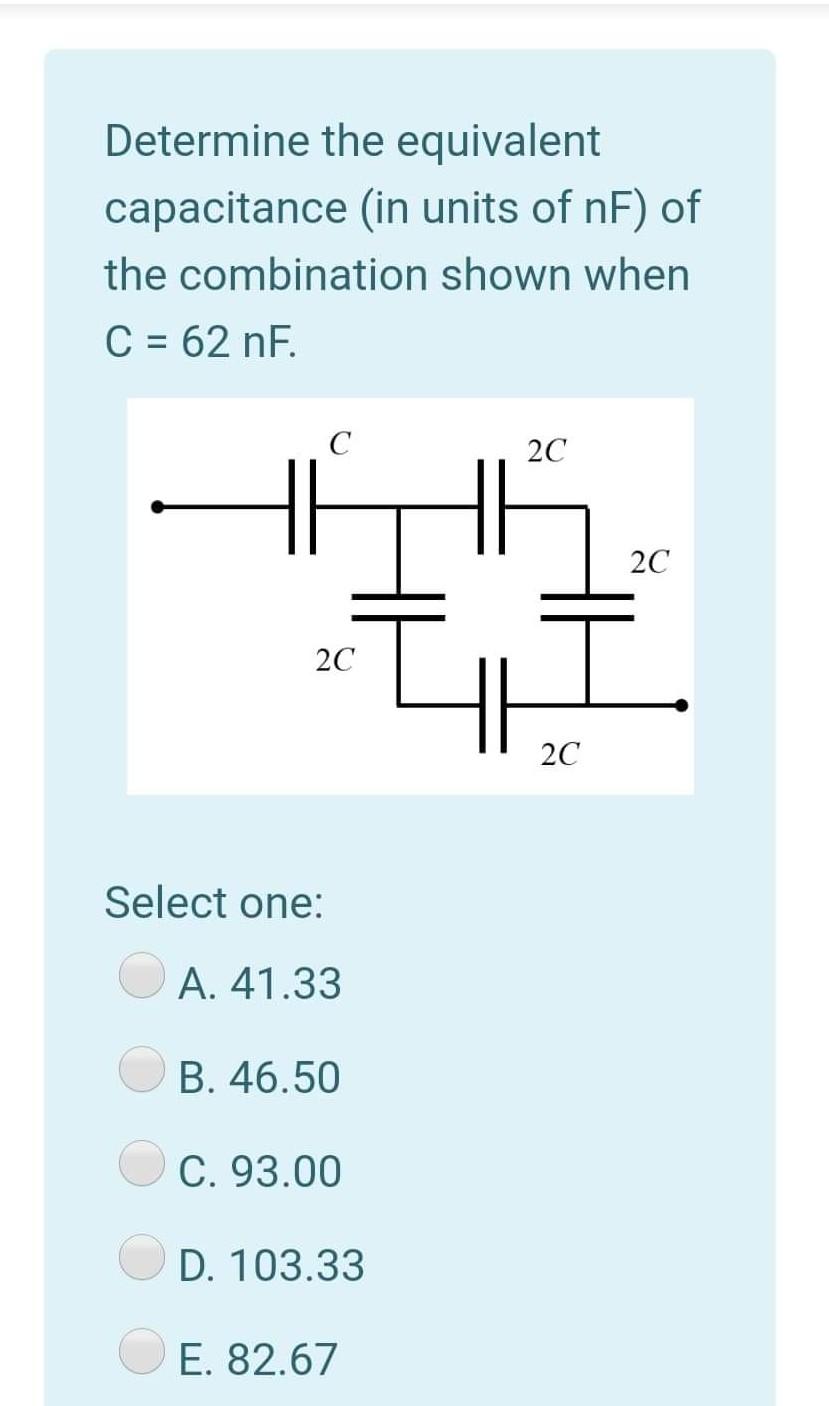 Solved Determine the equivalent capacitance (in units of nF) | Chegg.com